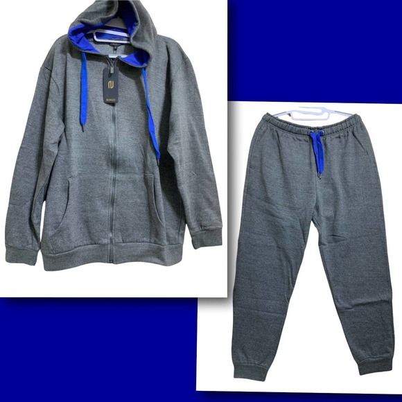Noroze | Shirts | Noroze Gray Mens Track Suit Hoodie Sweat Pants Blue ...